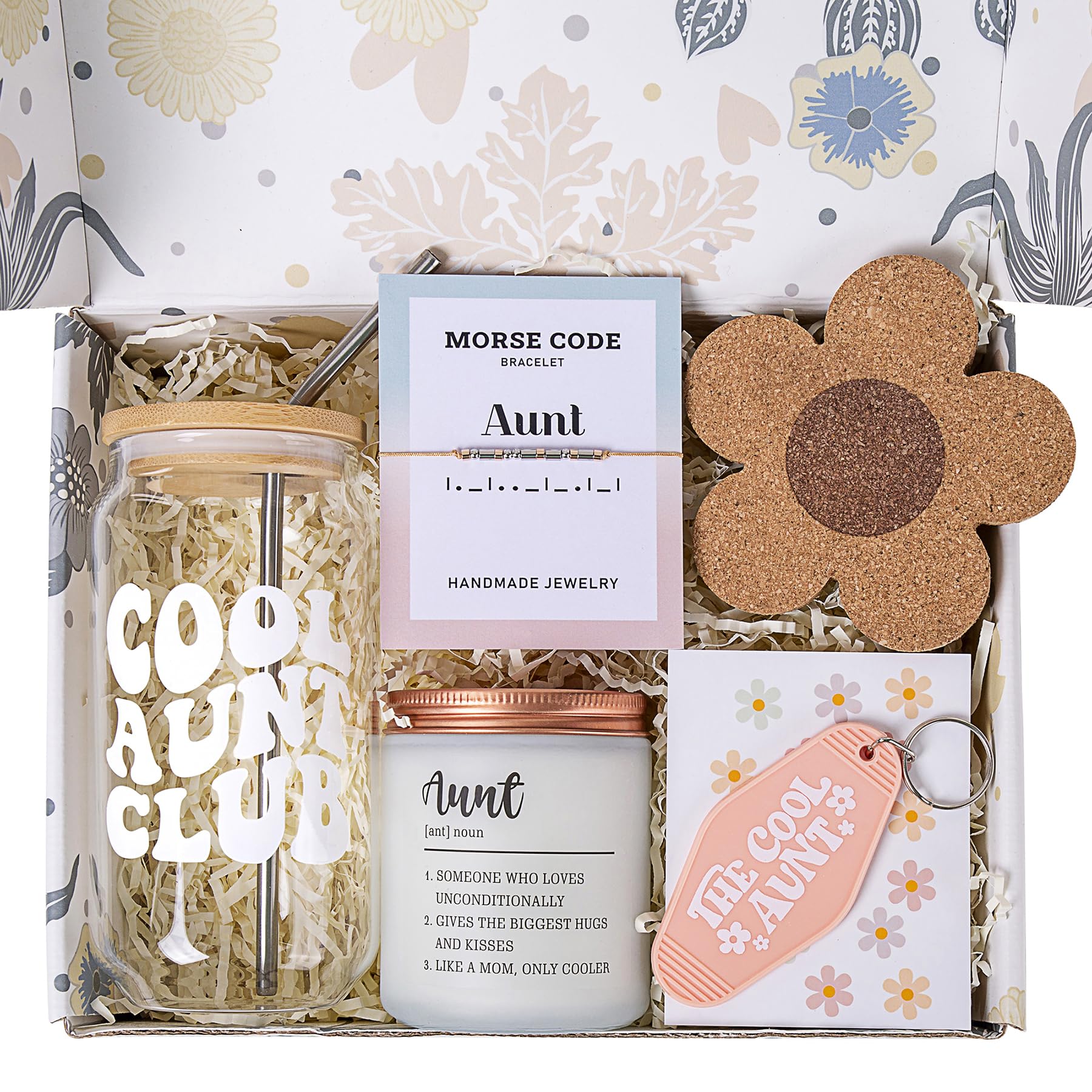 Aunt Gifts From Niece, Nephew - Auntie Gift Ideas Coffee Glass Cup Gift For Aunt To Be, New Aunt, Promoted To Aunt, Pregnancy Announcement For Aunt - Birthday, Mothers Day, Christmas For Aunt