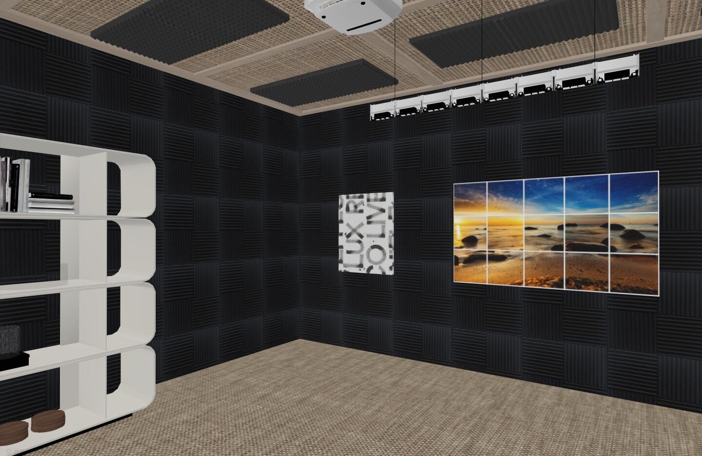 52 Pack Black Double-sided tape 1" x 12" x 12" Acoustic Grid Studio Foam Sound Absorption Wall Panels