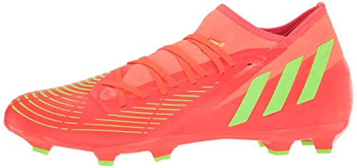 adidas Unisex Edge.3 Predator Firm Ground Soccer Shoe, Solar Red/Solar Green/Black, 9 US men