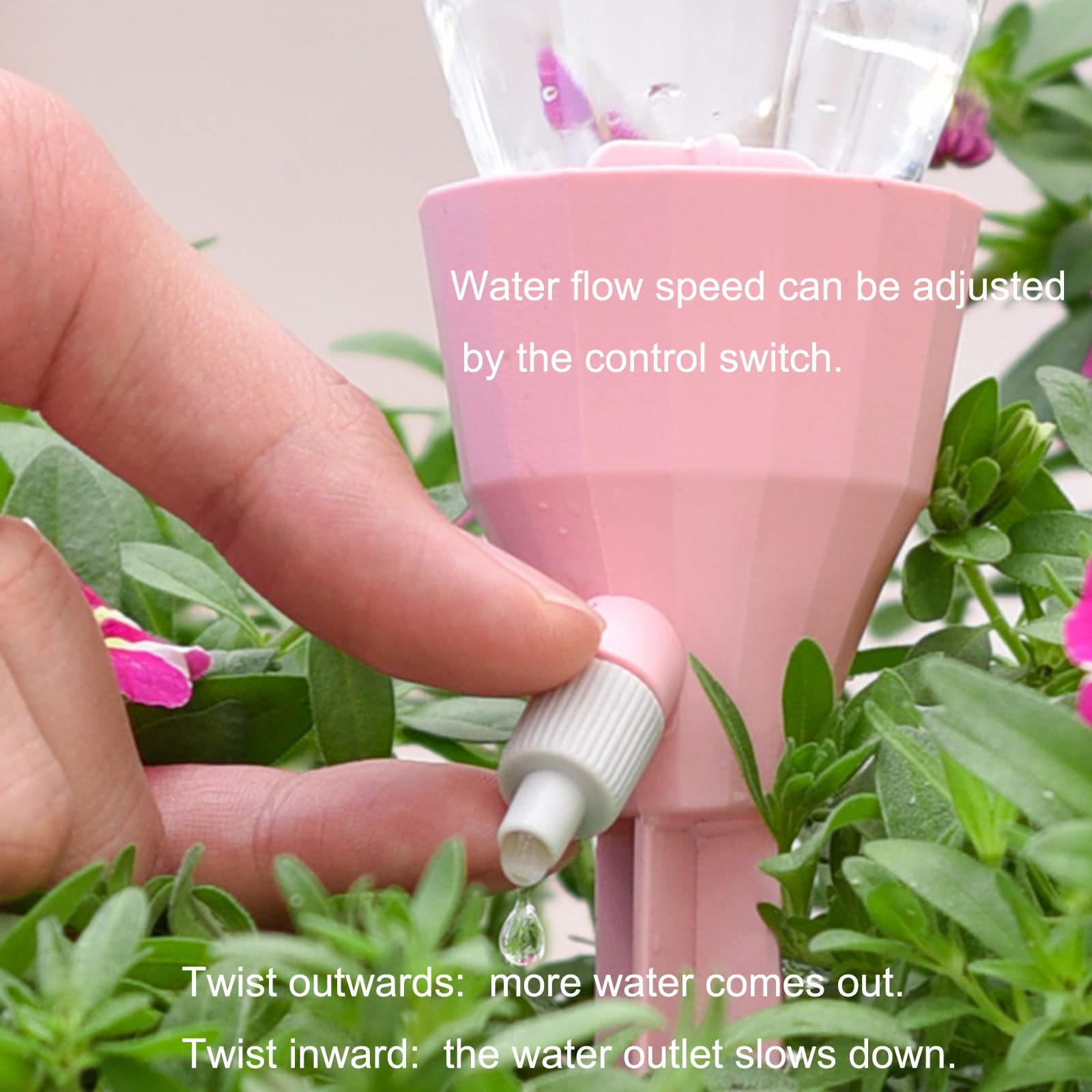 Adjustable Self Watering Spikes Planter Insert Stakes Automatic for Garden Potted Plant Drip Irrigation Device with Slow Release Control Indoor Outdoor Vacation While Away Set of 12
