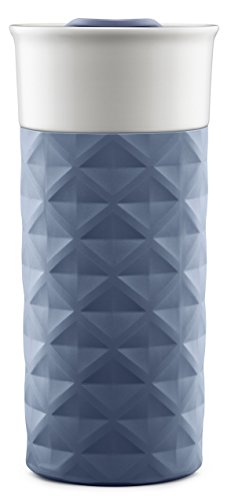 Ello Ogden BPA-Free Ceramic Travel Mug with Lid, Evening Blue, 16 oz