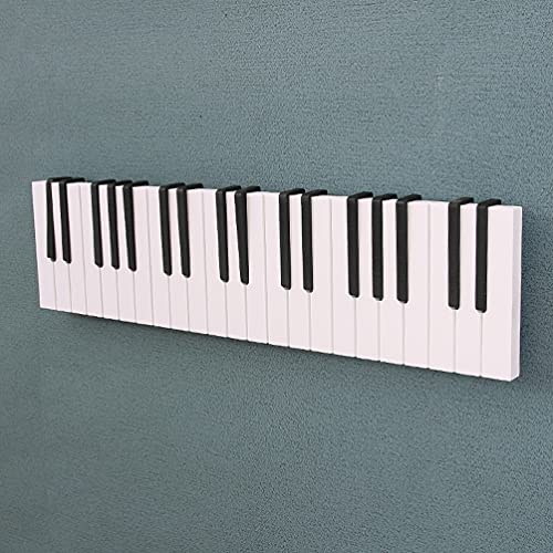 VOSAREA Wall-Mounted Coat Hook,Piano Shape Artistic Coat Rack Heavy Duty Wooden Entry Hanging Coat Hat Clothes Holding Rack 22.8inch