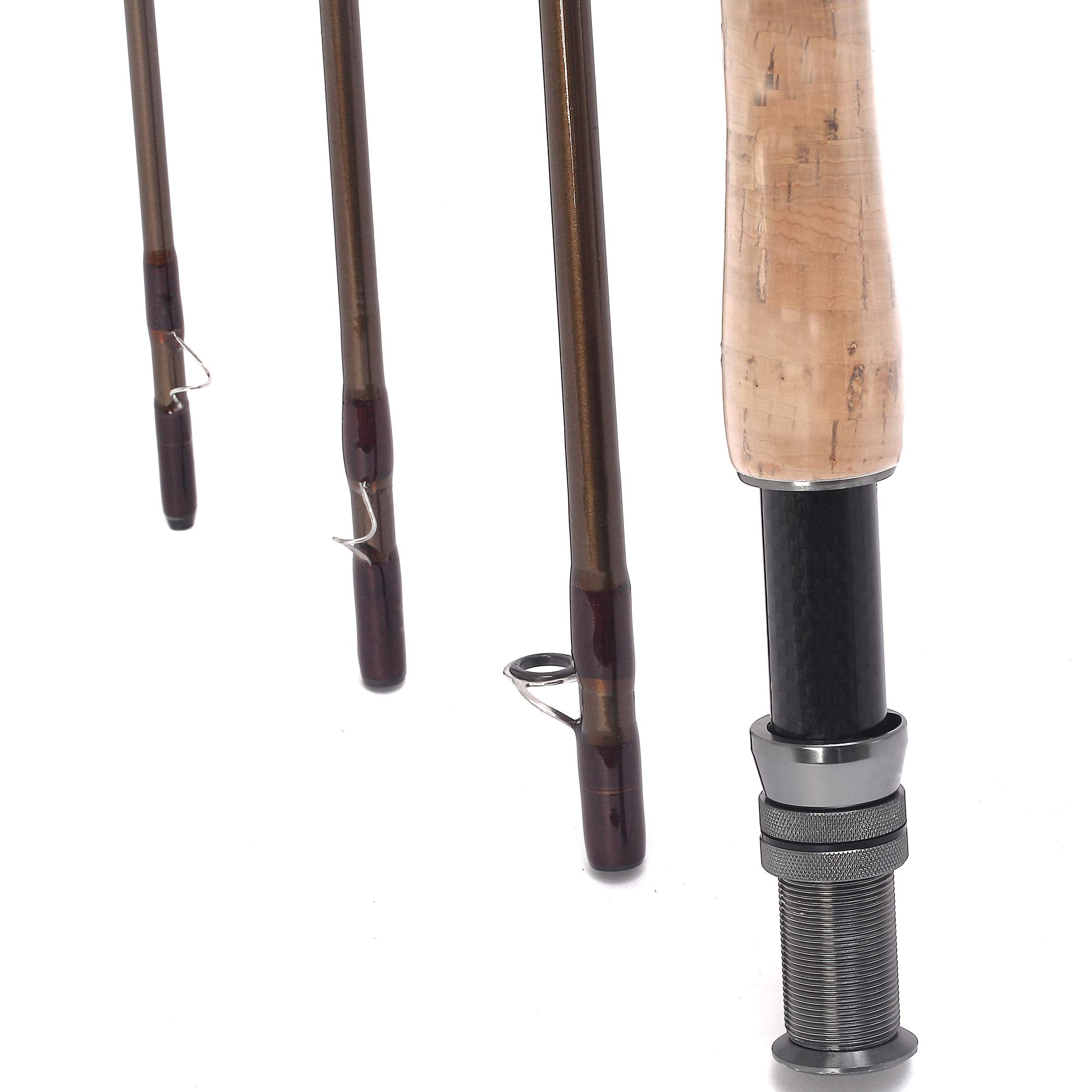 9' 10' Fly Fishing Rod 4 Sections 9FT 10FT 3/4 5/6 Fly Rod Carbon Fiber Blanks Light Weight Medium-Fast Action Cork Grip (10FT, 3/4)