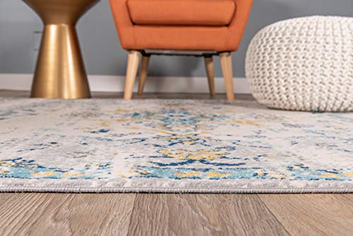 Rugshop Bohemian Distressed Design Area Rug 3'3" x 5' Blue