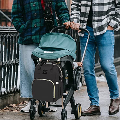 Fandiar Diaper Bag with Changing Station, Diaper Bags for Baby Girl Boy Multi-Function Travel Portable Bassinet Backpack Mommy Bag, Large Capacity, Water Resistant and Stylish