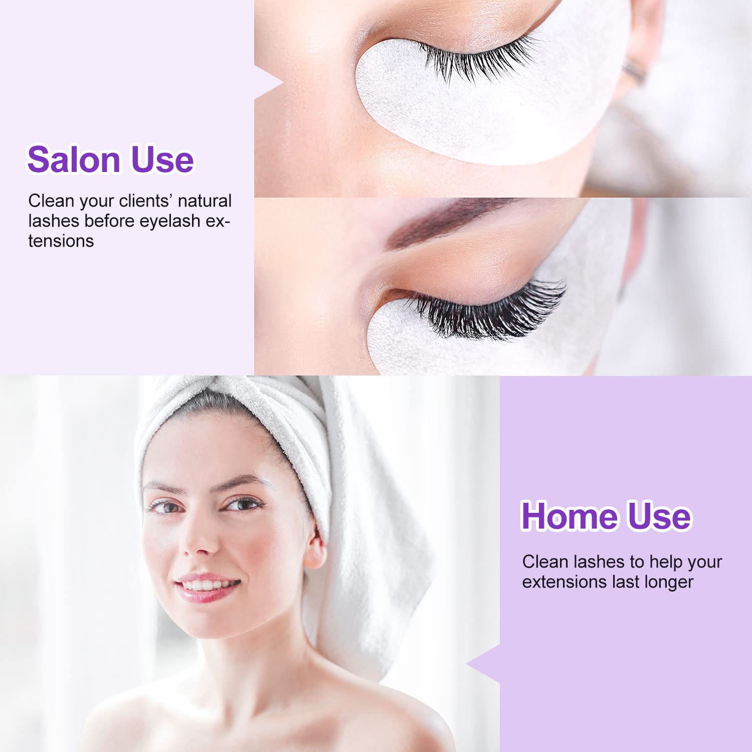 AuReve Lash Shampoo Eyelash Extensions Cleanser Concentrate 80ml Eyelash Shampoo Foam Lash Cleaning Kit Care, Non-lrritating Prolong Lash Cleanser, Bottles Lash Shampoo for Lash Extension (Lavender)