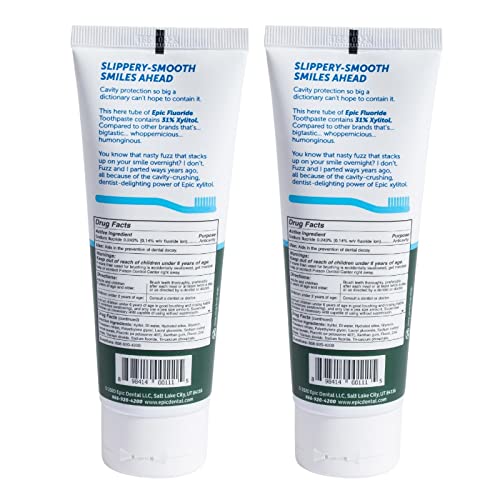 Epic Dental 31% Xylitol Toothpaste, Spearmint, 4.9 Ounce (Pack of 2)