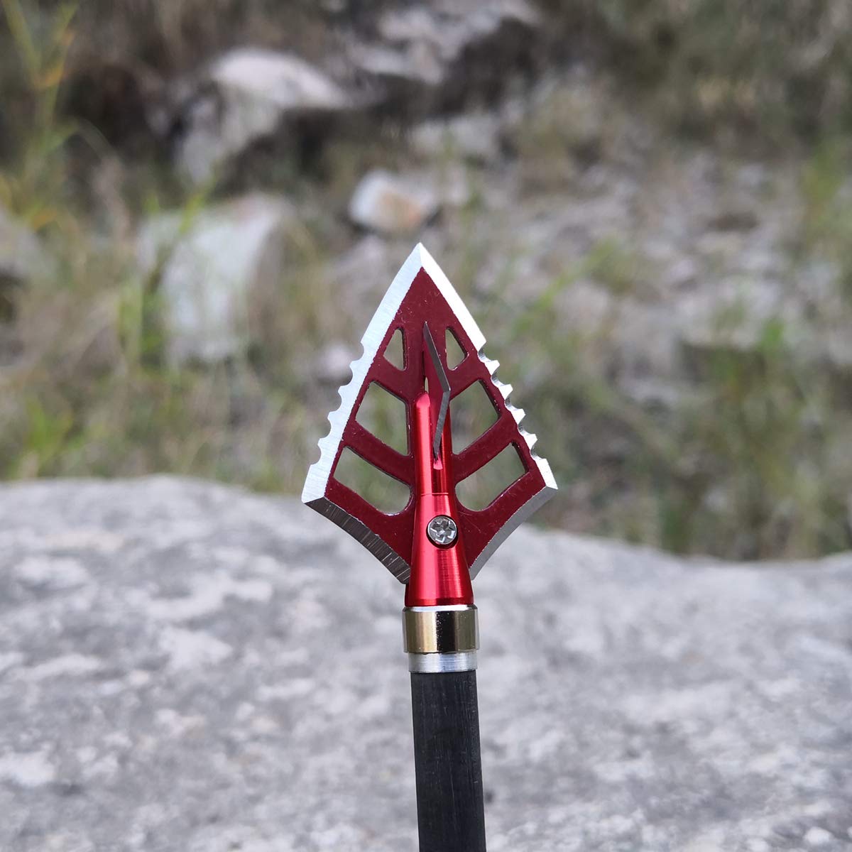 6pcs DB-11 Durable Fixed Serrated Blade Broadheads 125 Grain Hunting Arrowheads 1.18" Cutting Diameter