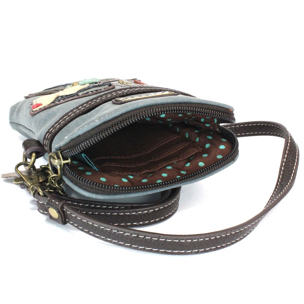 CHALA Crossbody Cell Phone Purse | Women's Wristlet Handbags with Adjustable Strap (Indigo - Schnauzer)