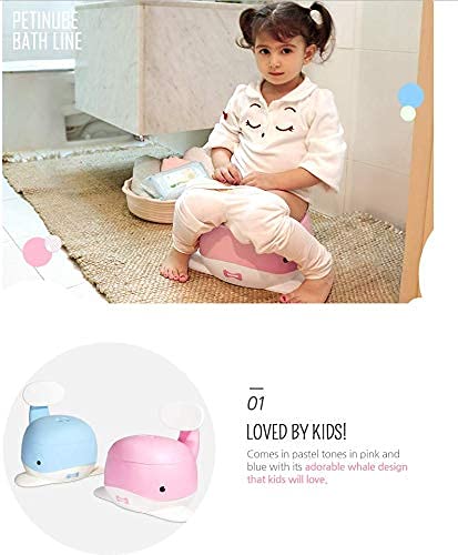 Petinube Whale Potty Training Toilet for Infant and Toddler, Anti-Splash, Easy Clean (Blue)