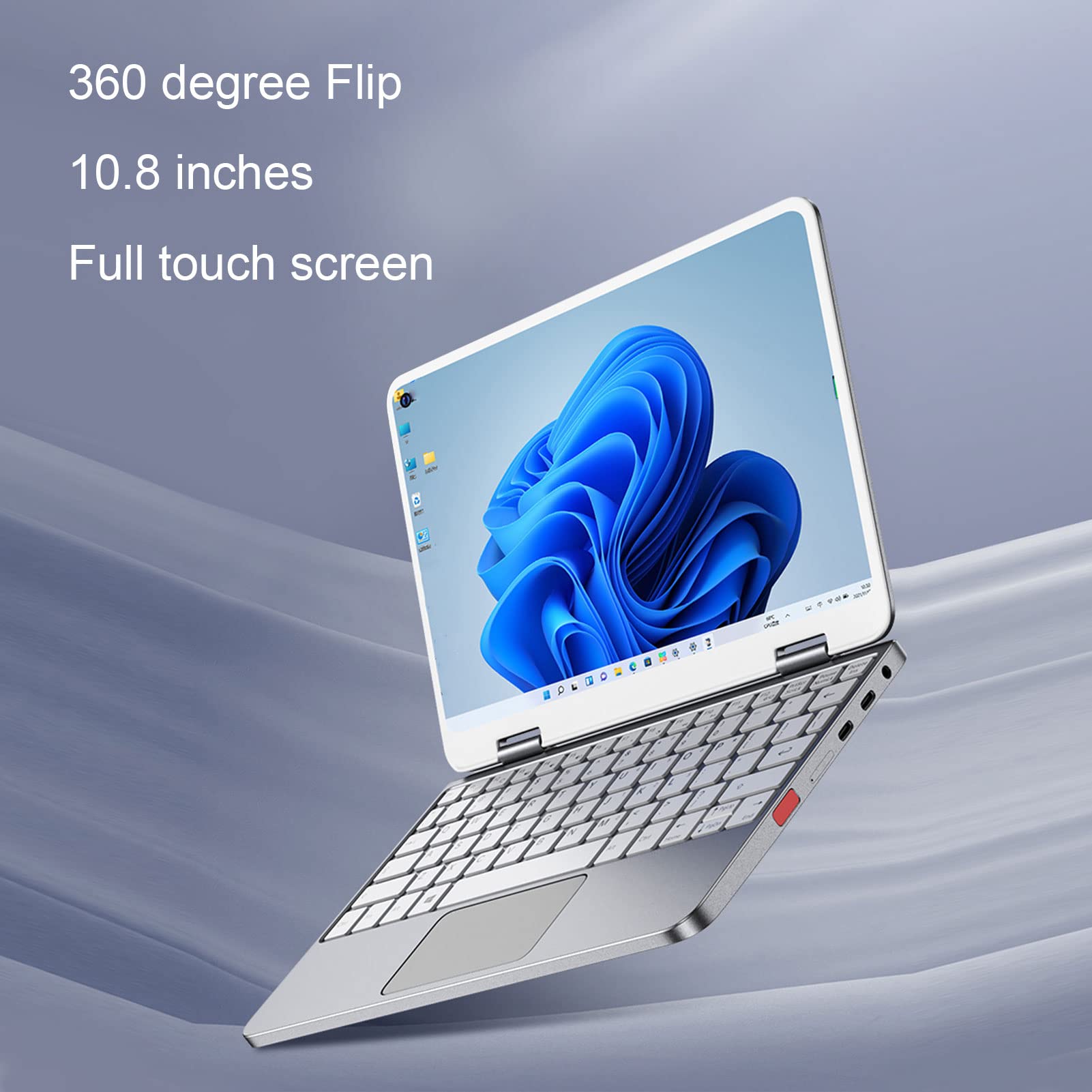 Acogedor 10.8inch Laptop,FHD Touchscreen I 360 Degree Rotation Screen I 8GB RAM 512GB ROM I Intel Celeron N5100 4 Cores and 4 Threads I for Windows 11