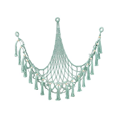 Colcolo Stuffed Animal Hammock Plush Net Toy Macrame Wall Mounted Toy Holder Corner Netting Hanging Organizer for Nursery Bedroom Children, Green