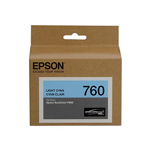 Epson T760 Ultrachrome HD Ink Set for SureColor P600 Printer - HD Black (Photo/Matte/Light/Light-Light), HD Cyan, HD Magenta (Vivid/Vivid Light), HD Yellow, HD Light Cyan, Museo Silver Rag Sampler