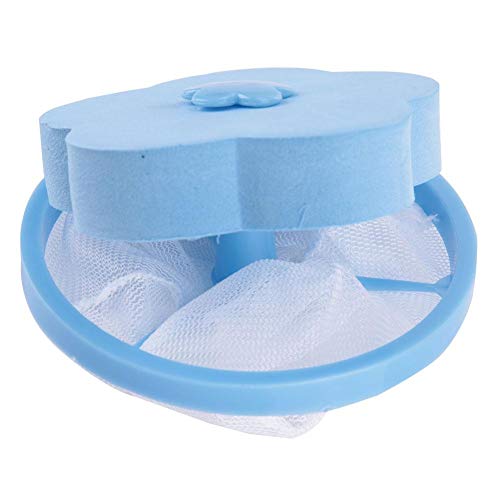 Strnek Washing Machine Blossom-Shape Flower Washing Machine Hair Removal Laundry Ball Floating Filter Mesh Bag(Blue)