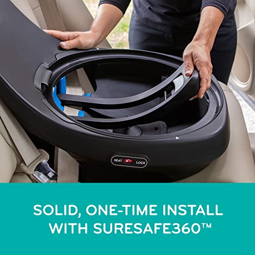 Evenflo Revolve360 Slim 2-in-1 Rotational Car Seat with Quick Clean Cover (Salem Black)