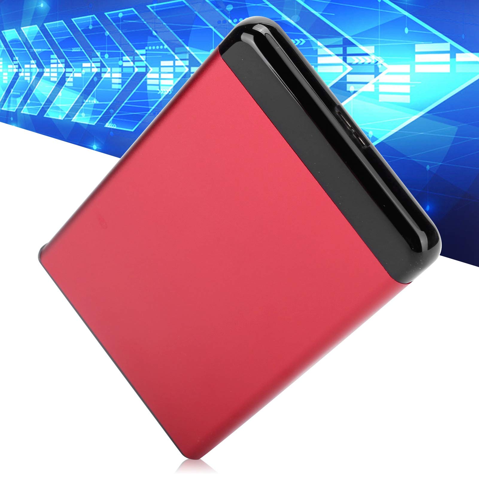 ASHATA Hard Drive Enclosure, USB 3.0 External Hard Drive Enclosure for 2.5 inch HDD SDD 8TB and Below, Mobile Hard Disk Box for Laptop Desktop, for Windows 98SE ME 2000 XP 7 8 10, Plug and Play (Red)