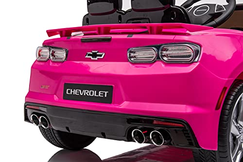 DAKOTT Kids Ride On Sports Car, 12V Battery Powered Chevy Camaro w/Parent Remote Control, Bluetooth, Horn, Music & Headlights Taillights for 3-6 Years