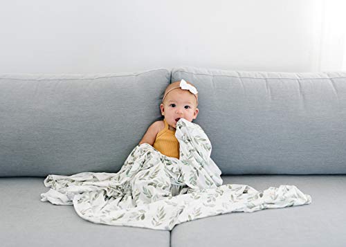 Large Premium Knit Baby Swaddle Receiving Blanket"Fern" by Copper Pearl