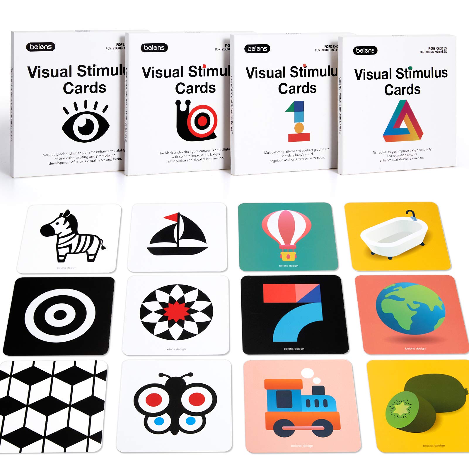 beiens Large Alphabet Flash Cards for Toddlers 1-4 Years, Baby Thinking&Cognition Flash Cards, ABC Learning, Letters Cards, Learning Toy Educational Preschool Gift, 26 Pages/52 Sides, 4.72'' x 4.72''