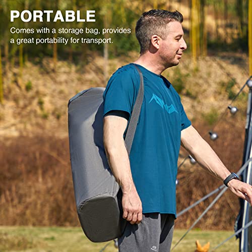 EVER ADVANCED Portable Deluxe Toddler Sleeping Cot with Canopy, Foldable Kids Camping Cot Travel Bed, with Carry Bag, for Indoor & Outdoor,140lbs, Grey