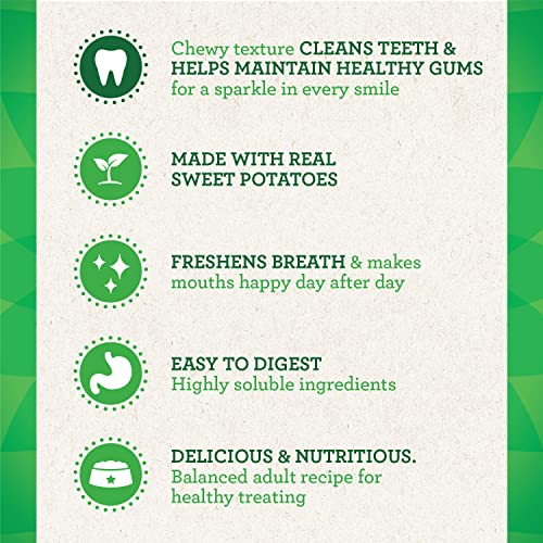 Greenies Large Natural Dog Dental Treats, Sweet Potato Flavor, 36 oz. Pack (24 Treats)