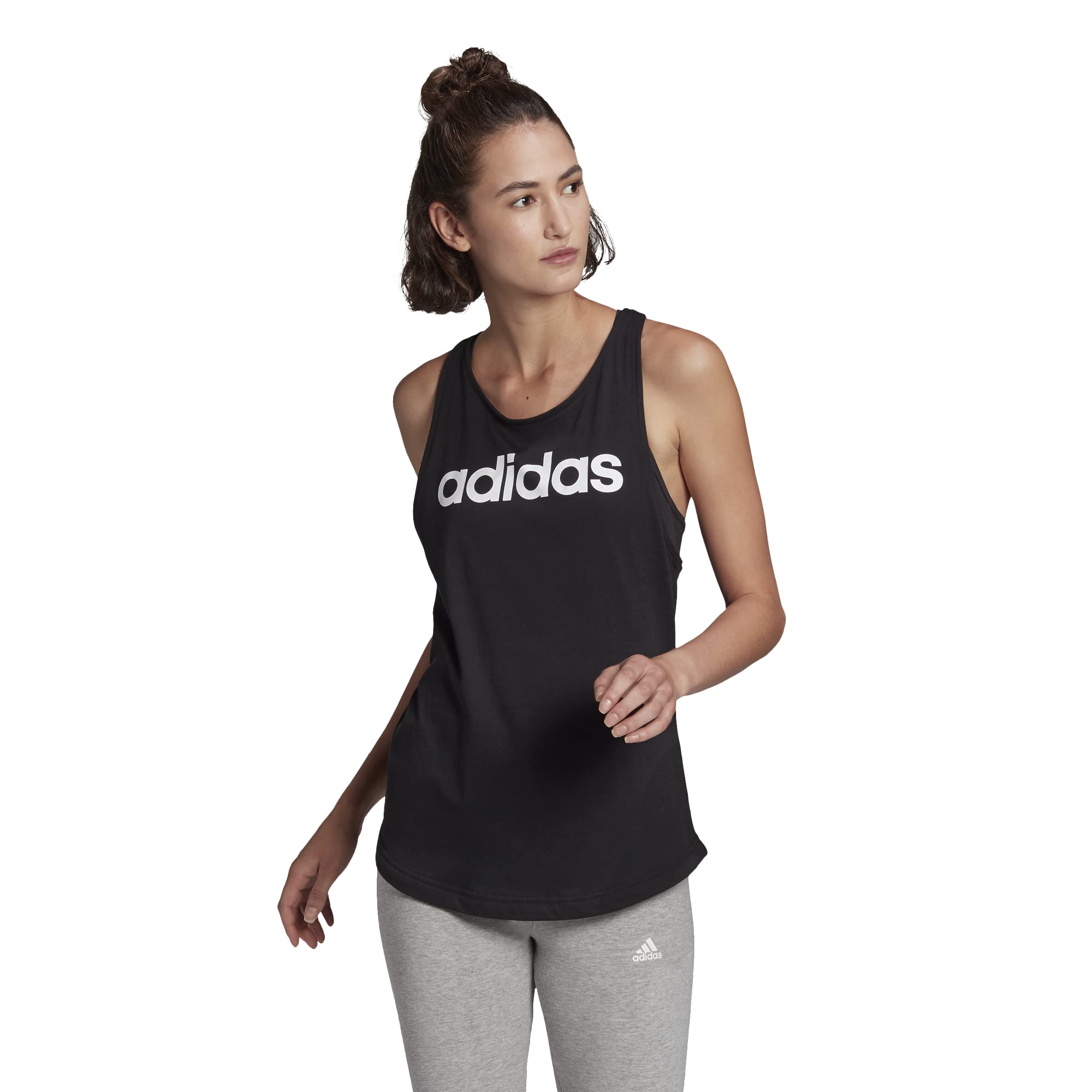 adidas Women's Loungewear Essentials Loose Logo Tank Top, Ice Mint/Ink, X-Large