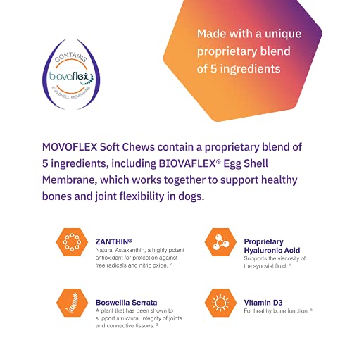 MOVOFLEX Joint Support Soft Chews for Dogs Medium 120Count, Brown
