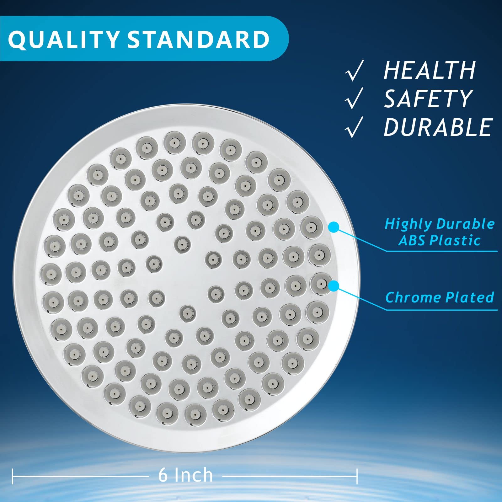 Nuodan High Pressure Rain Shower Head with 11'' Extension Arm - High Flow Rainfall Showerhead - Luxury Modern Look - Pressure Boosting (Chrome)