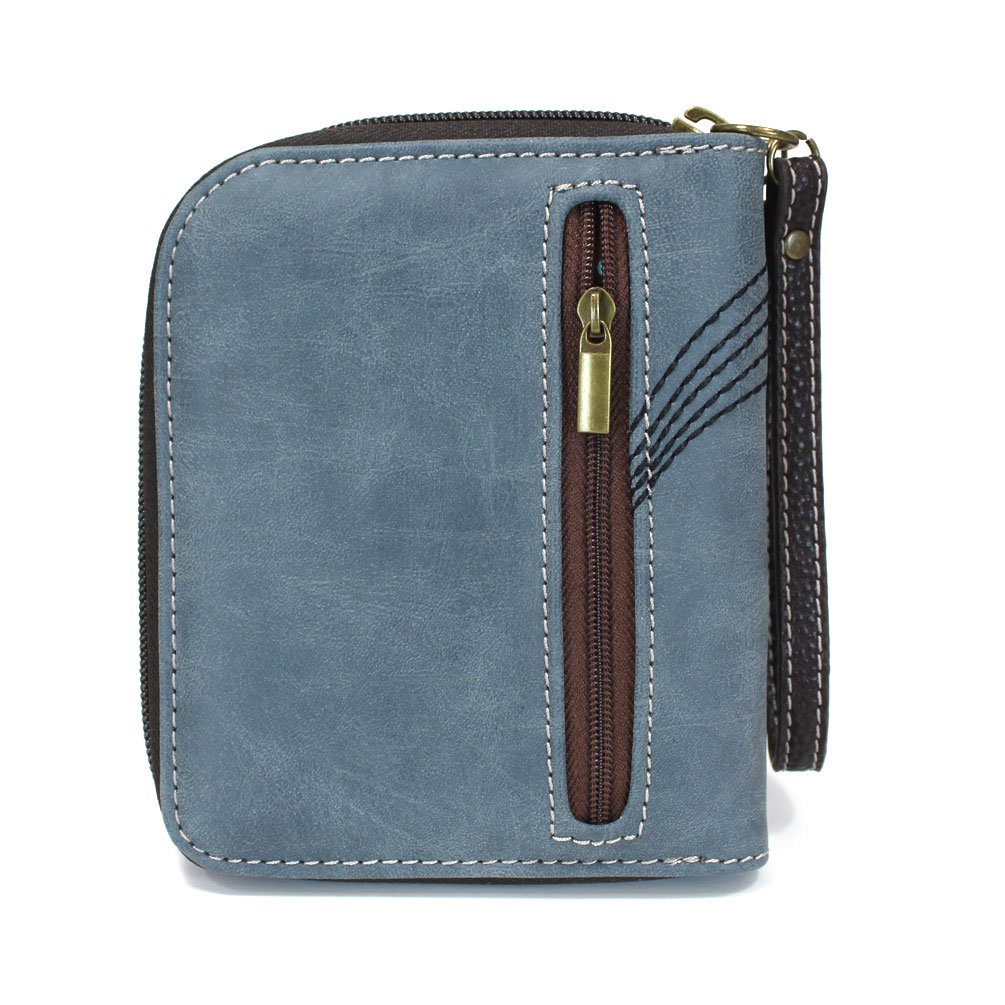 CHALA Handbags- Zip Around Wallet, Wristlet, 8 Credit Card Slots Sturdy Coin Purse for women (Piano Indigo)