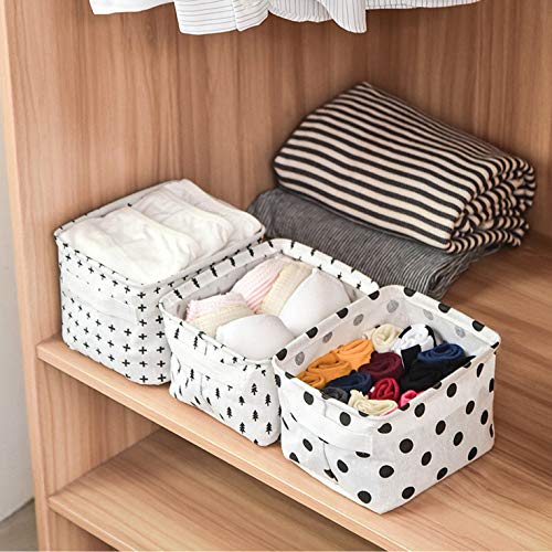 HomeDo Foldable Storage Cube Basket Bins Organizer for Kids Room, Bathroom, Nursery Shelf Basket, Desks, Baby Gift Baskets for Toys, Books, Socks, Makeup, Clothes (Black-4Pack, 8.5"x5.2"x6.5")