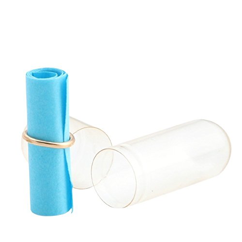 mollensiuer 100Pcs Lovely Mini Pill Shaped Message Bottles Capsule Letter Friendship Wishing Bottles for Wedding Decoration, Party Favors