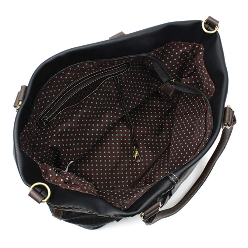 CHALA Laser Cut Crossbody Shoulder bag Tote Bag Faux Leather Black (Yorkie Terrier)