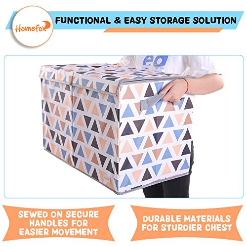 HOMEFOX X-Large Toy Chest - Toy Box - Toy Storage Organizer Bin Basket - 25''x17''x15'' w Flip Top Lid Kid Large ToyBox for Boy Girl Collapsible Portable Stackable Lightweight Foldable Sturdy Storage