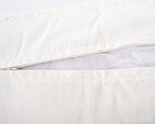 Mud Pie Our Happy Long Pillow, 1 Count (Pack of 1), White