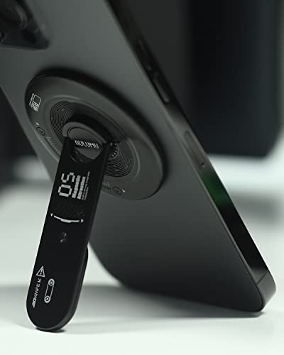 Aulumu G05 [4-in-1] Mag Safe Phone Grip [2023 Unique Design], Removable 360° Adjustable Phone Kickstand with Box Opener, Compatible with iPhone 14&13&12 Series (Black)