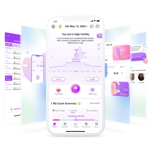 Easy@Home Ovulation & Pregnancy Test Strips Kit: 40 Ovulation Strips and 10 Pregnancy Testsā Accurate Fertility Tracker OPK - Powered by Premom Ovulation APP | 40LH + 10HCG + 50 Urine Cups