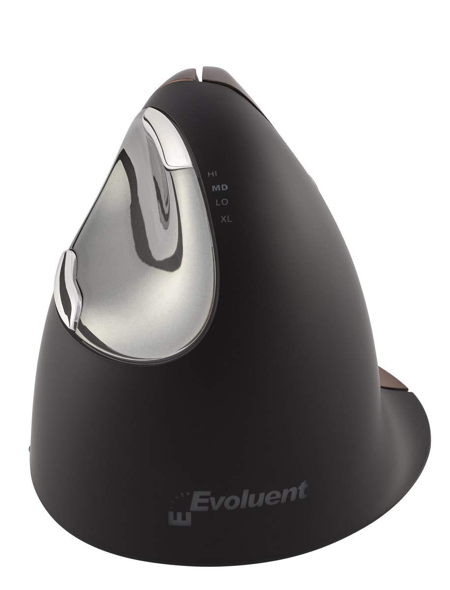 Evoluent VM4SW VerticalMouse 4 Right Hand Ergonomic Mouse with Wireless USB Receiver (Small Size.) The Original VerticalMouse Brand Since 2002. Helps Relieve Wrist Discomfort