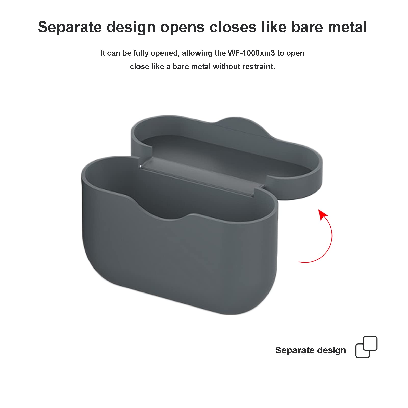 Adhiper WF-1000XM3 Protective Case Compatible with Sony WF-1000XM3 Headphone Charging Case Silicone Case Cover Protective Cover (Grey)