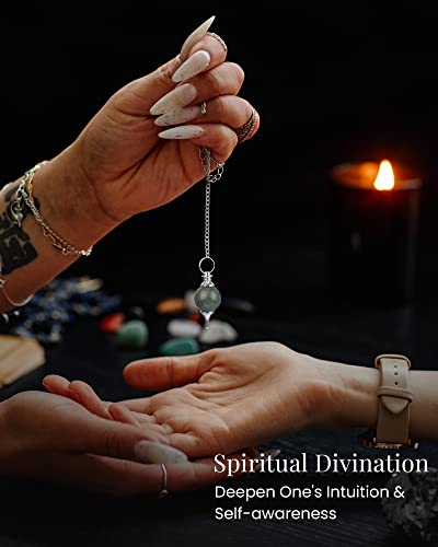 Green Jade - Dowsing Pendulum - Crystal Pendulums - Divination Tools - Healing Crystals - Celtic Pendulum - Scrying Crystal - Reiki Supplies - Crystal Gift