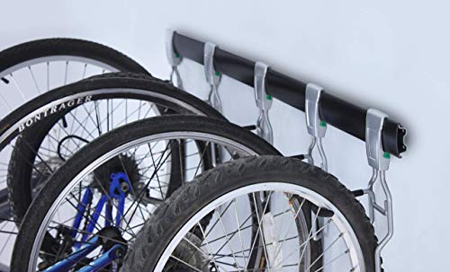 SafeRacks Bike Storage Rack Wall Mount Garage Bike Hanger for 5 Bicycles Adjustable Hooks Organize Bicycles in The Garage(5-Bike Hooks, Holds 500lbs)