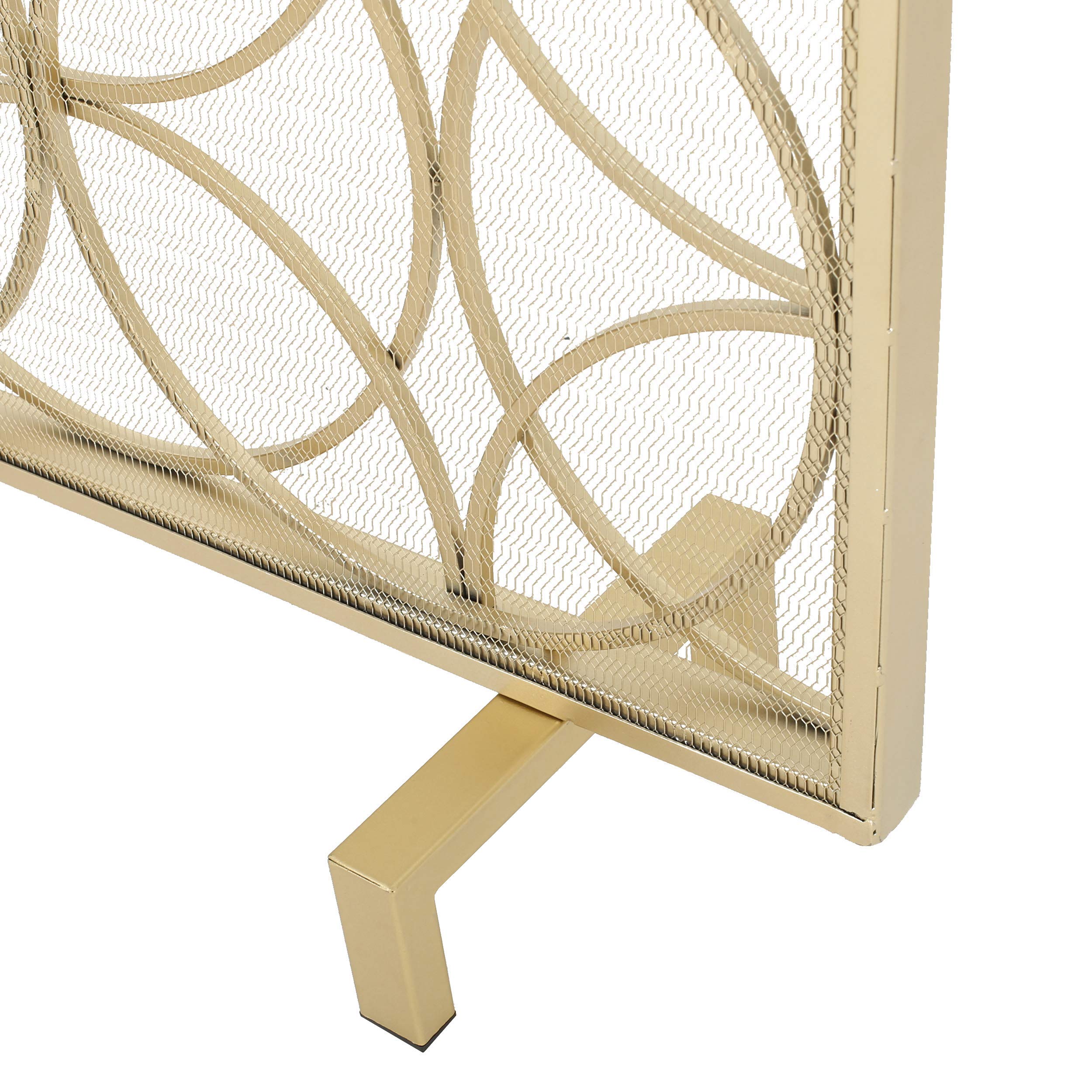 Christopher Knight Home Valeno Single Panel Iron Fireplace Screen, Gold