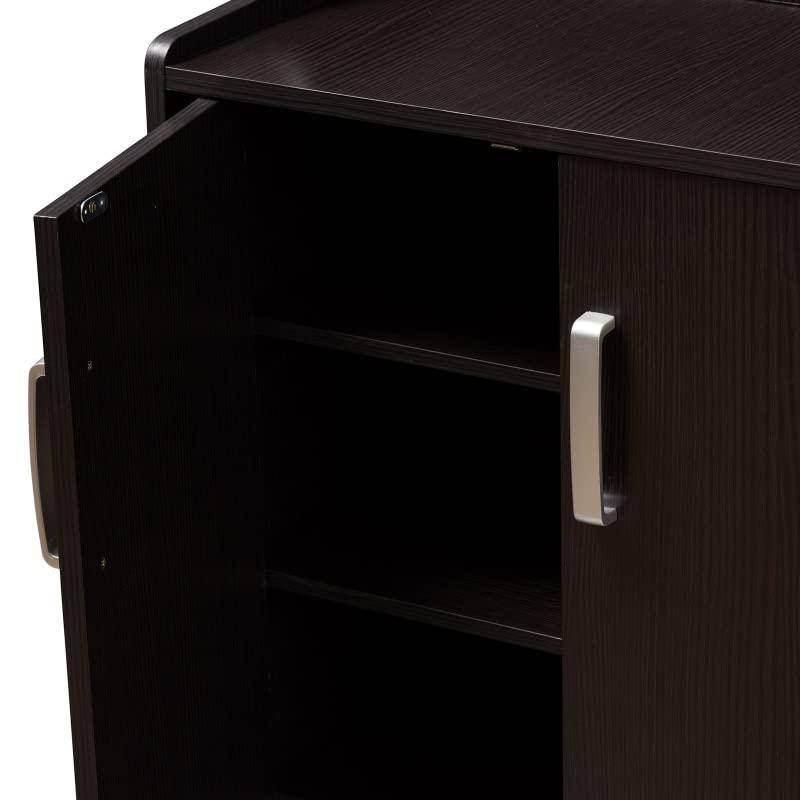 CLoxks Shoes Cabinet Brown Shoe Cabinet ,One Convenient top Shelf,Assembly Required, Entry Foyer Cabinet entryway Show Cabinet
