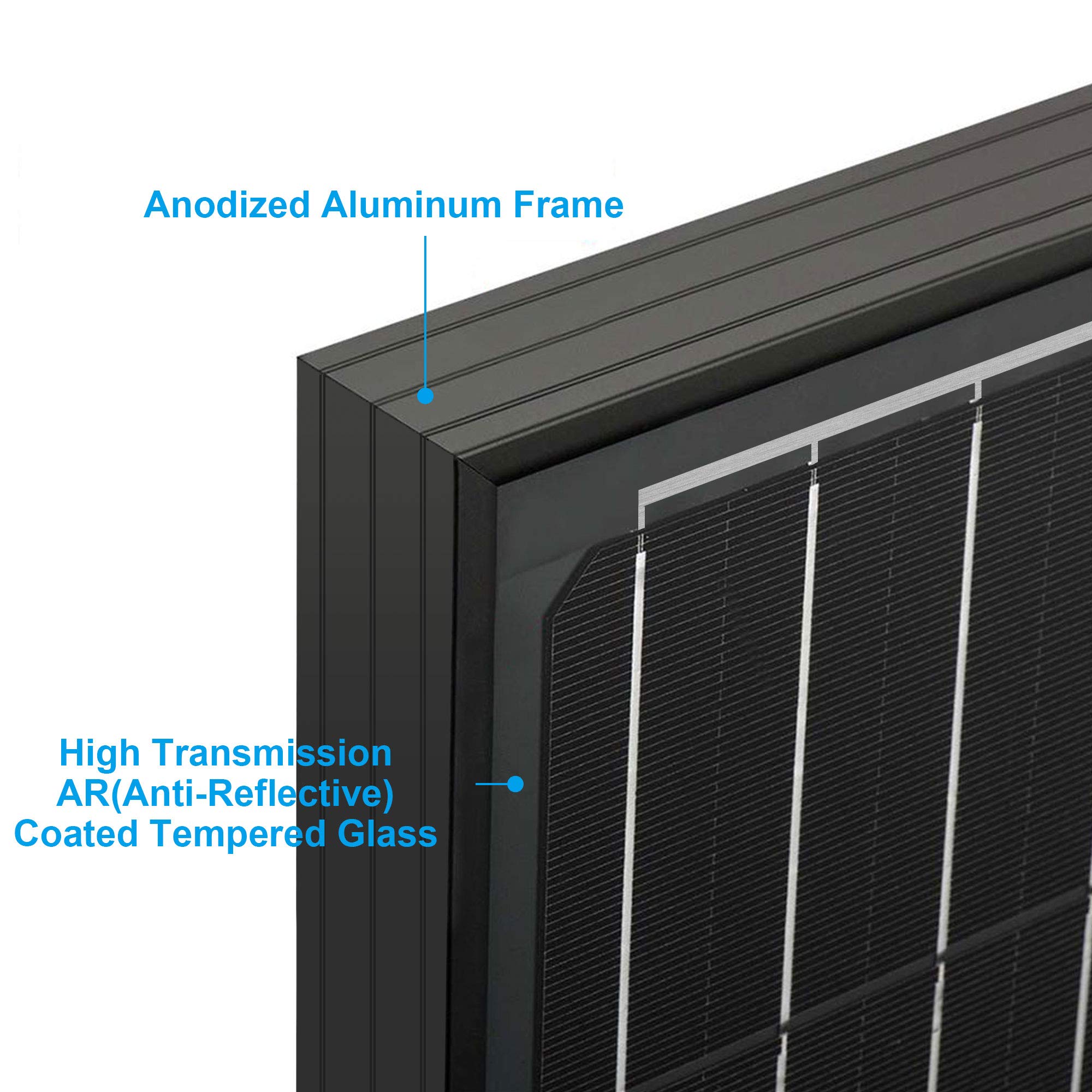 ACOPOWER 12V 200W Mono Solar Panel for 12V Battery Charging,Singel Panel Only,Off-Grid System(Panel Only)