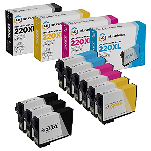 LD Products Remanufactured Replacement for Epson 220XL Ink Cartridges 220 XL (3 T220XL120 Black 2 T220XL220 Cyan 2 T220XL320 Magenta 2 T220XL420 Yellow 9-Pack) for XP-320 XP 420 WF-2650 WF2660 WF-2750