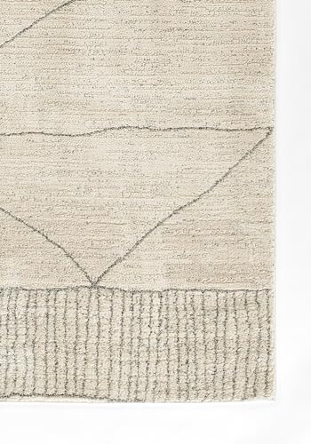 Momeni Rugs WREN 2 Area Rug, 5'3" X 7'3" Ivory Carpet for Living Room, Bedroom, Hallways, Bathroom, and Home Office