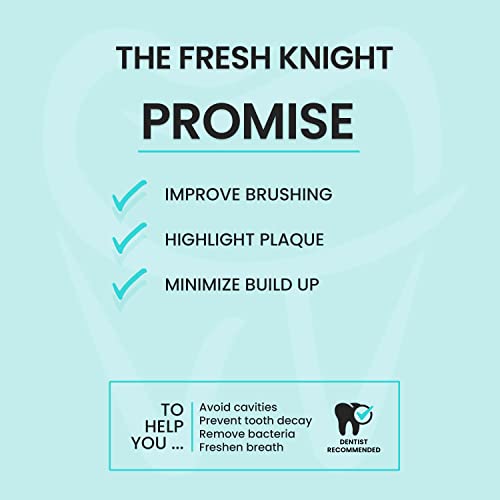 Plaque Disclosing Tablets for Teeth, 96 Count, Dental Disclosing Tablets for Kids or Adults, Shows Plaque, Helps Teach Kids Teeth Brushing Habits for Clean Teeth, by Fresh Knight, Pack of (1)