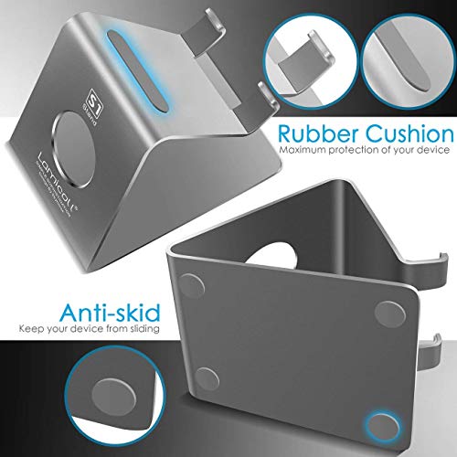 Lamicall Cell Phone Stand, Phone Dock : Cradle, Holder, Stand, Compatible with Phone 12 Mini 11 Pro Xs Xs Max Xr X 8 7 6 6s Plus 5 5s 5c All Android Smartphone Charging, Accessories Desk - Gray
