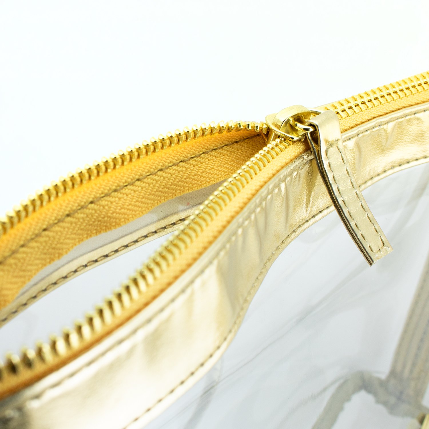 Capri Designs Small Clear Crossbody Bag, Transparent Stadium Approved Purse for Women - Gold
