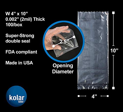 RESILIA Plastic, Leak-Proof Shipping Bags for Live Fish - 4" x 10" 002 mil, Double Bottom Seal, for Freshwater & Saltwater Fish, Case of 100