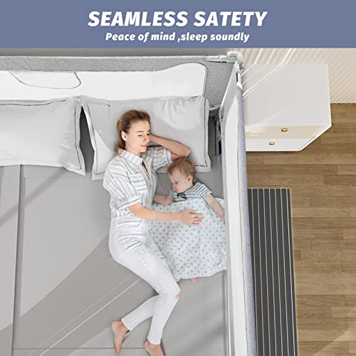 FAMILL Upgrade Bed Guard Rail for Full Size Queen King Twin Bed for Toddlers and Baby (Grey,1 Piece, 78.7")